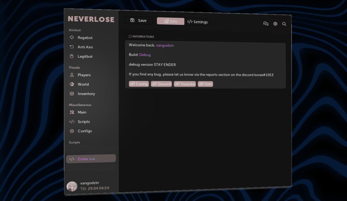NeverLose.cc - Marketplace - Script " Ephemeral Debug | Best aa on market | own all."