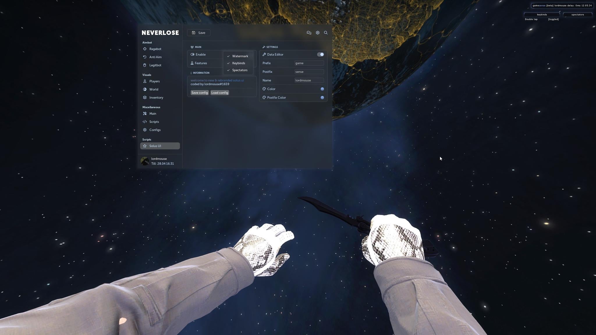 NeverLose.cc - Marketplace - Script "🤑 Rebranded Solus UI"