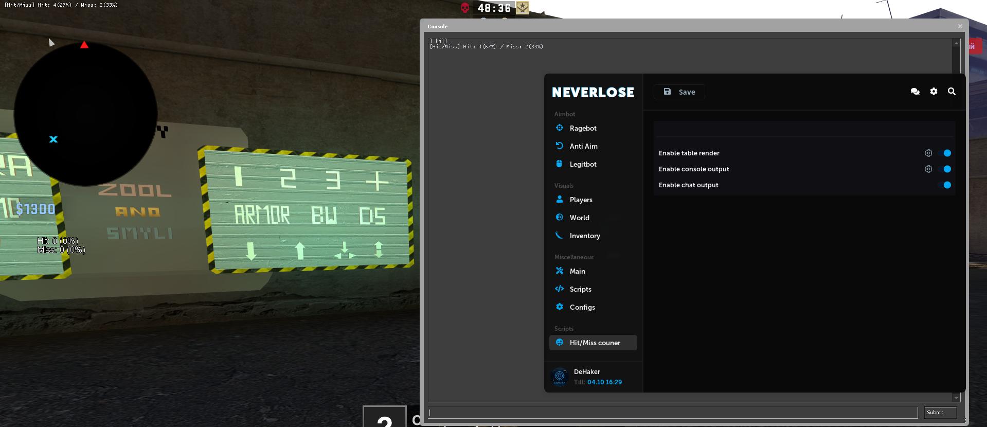 NeverLose.cc - Marketplace - Script "Hit/Miss counter"