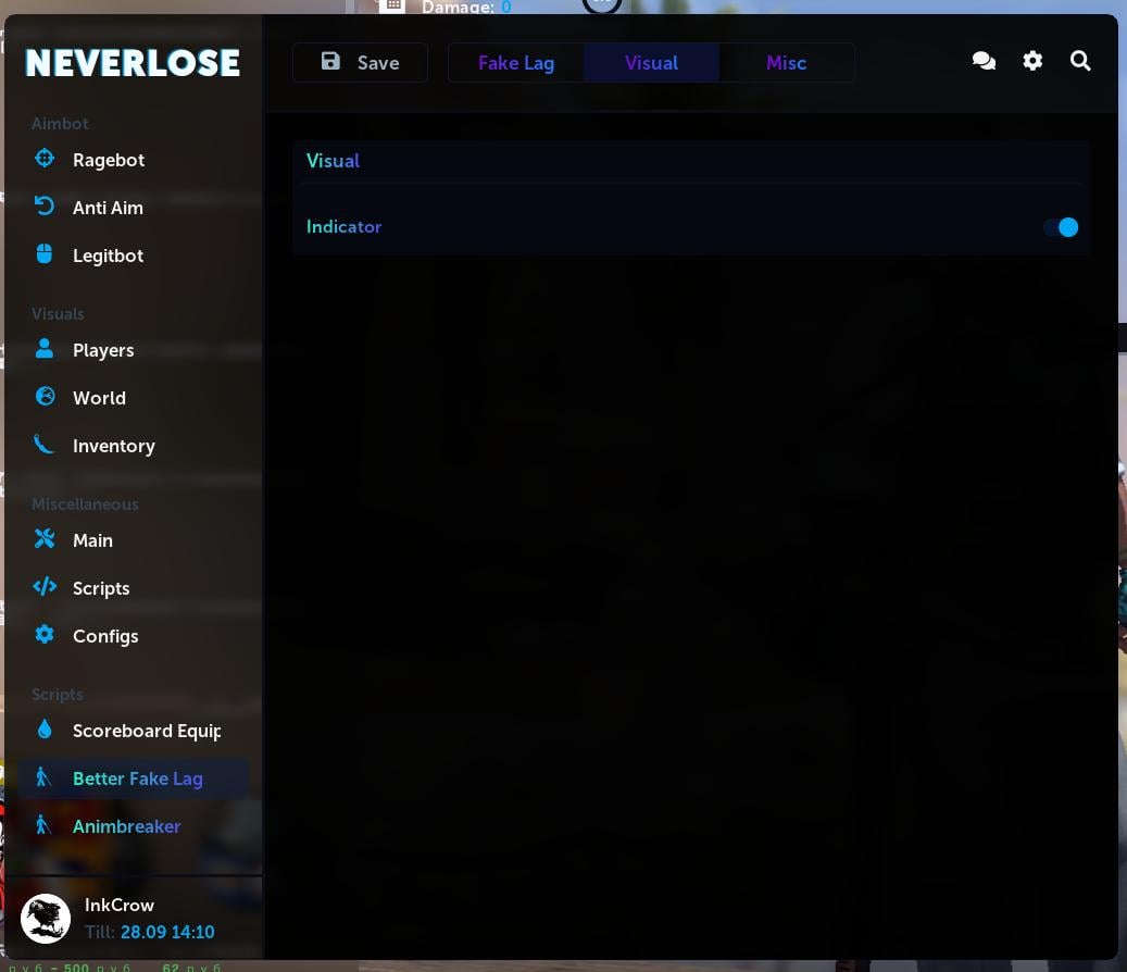 NeverLose.cc - Marketplace - Script "Better fake lag"