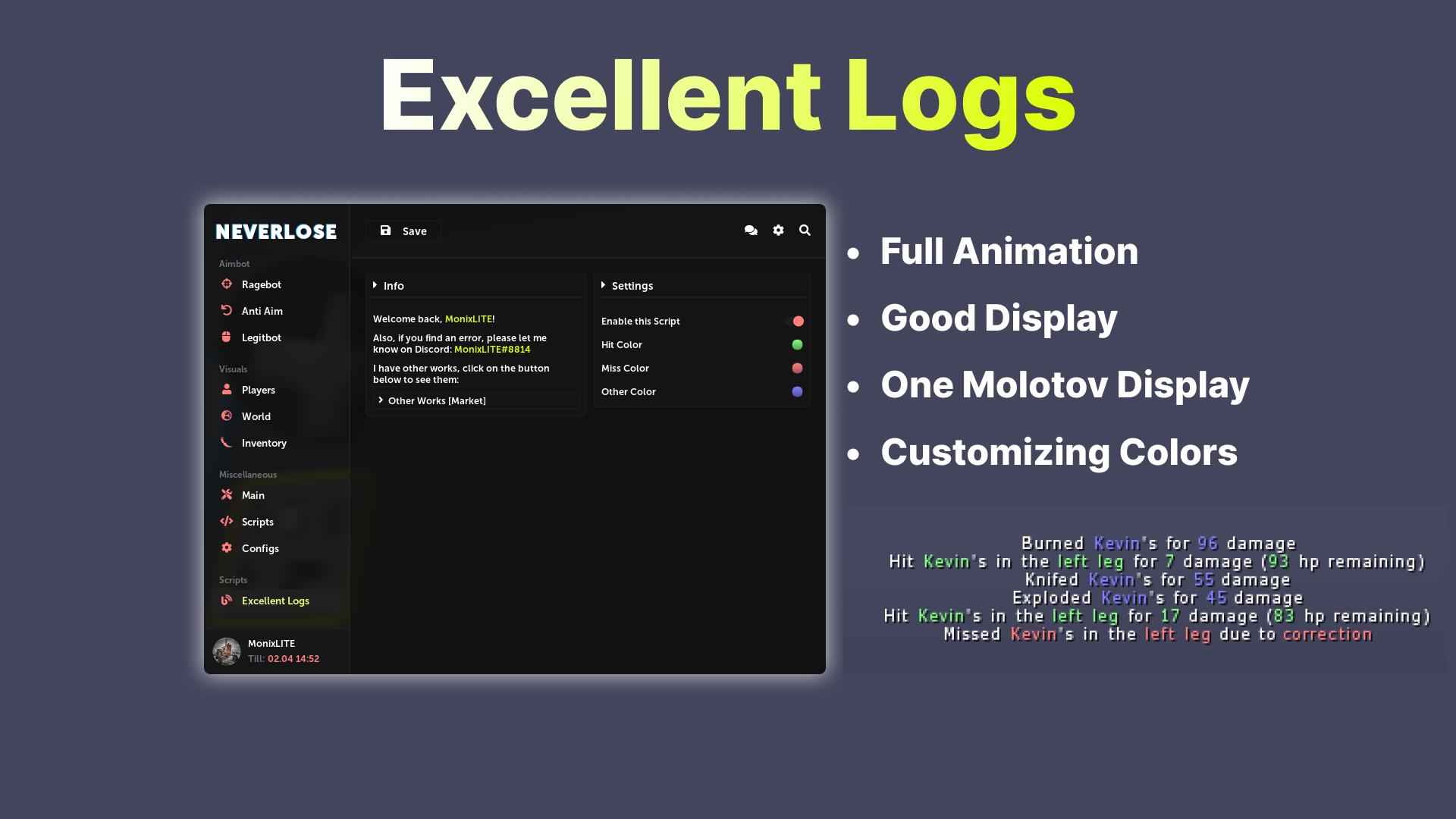 NeverLose.cc - Marketplace - Script "💼 Excellent Logs | The Best of The ...