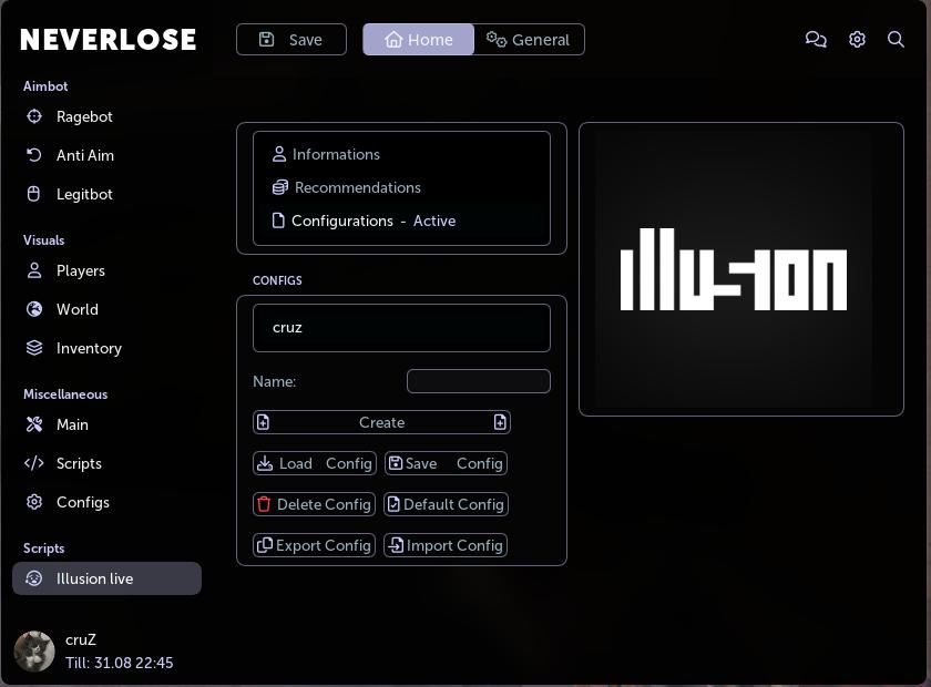 NeverLose.cc - Marketplace - Script "ILLUSION.LUA BIG UPDATE"