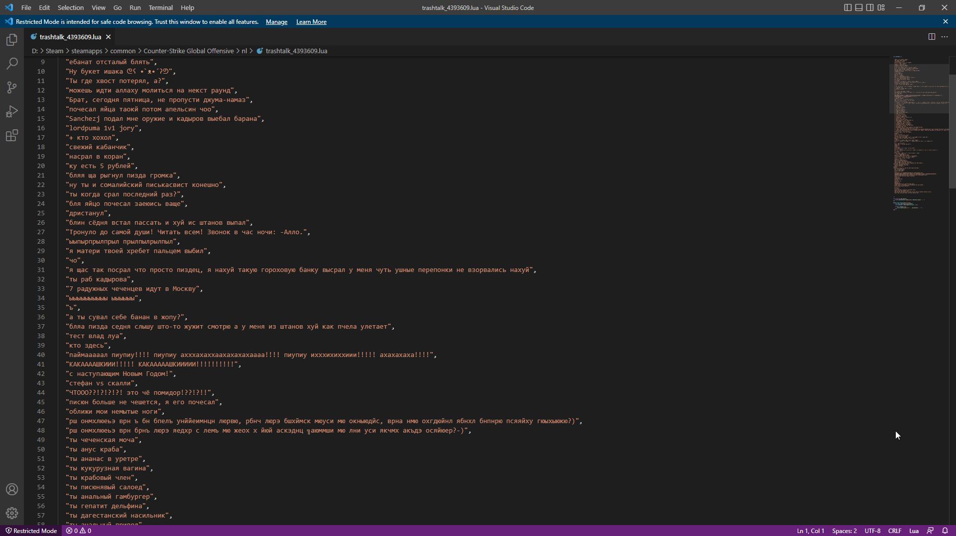 NeverLose.cc - Marketplace - Script "trashtalk.lua (english,russian)"
