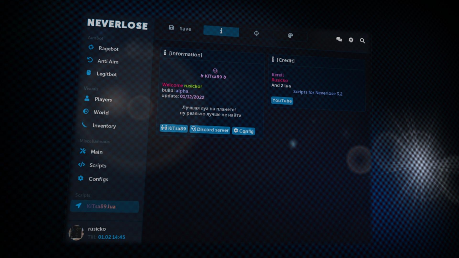 NeverLose.cc - Marketplace - Script "🔥&KiTsa-tech - Anti aim system ...