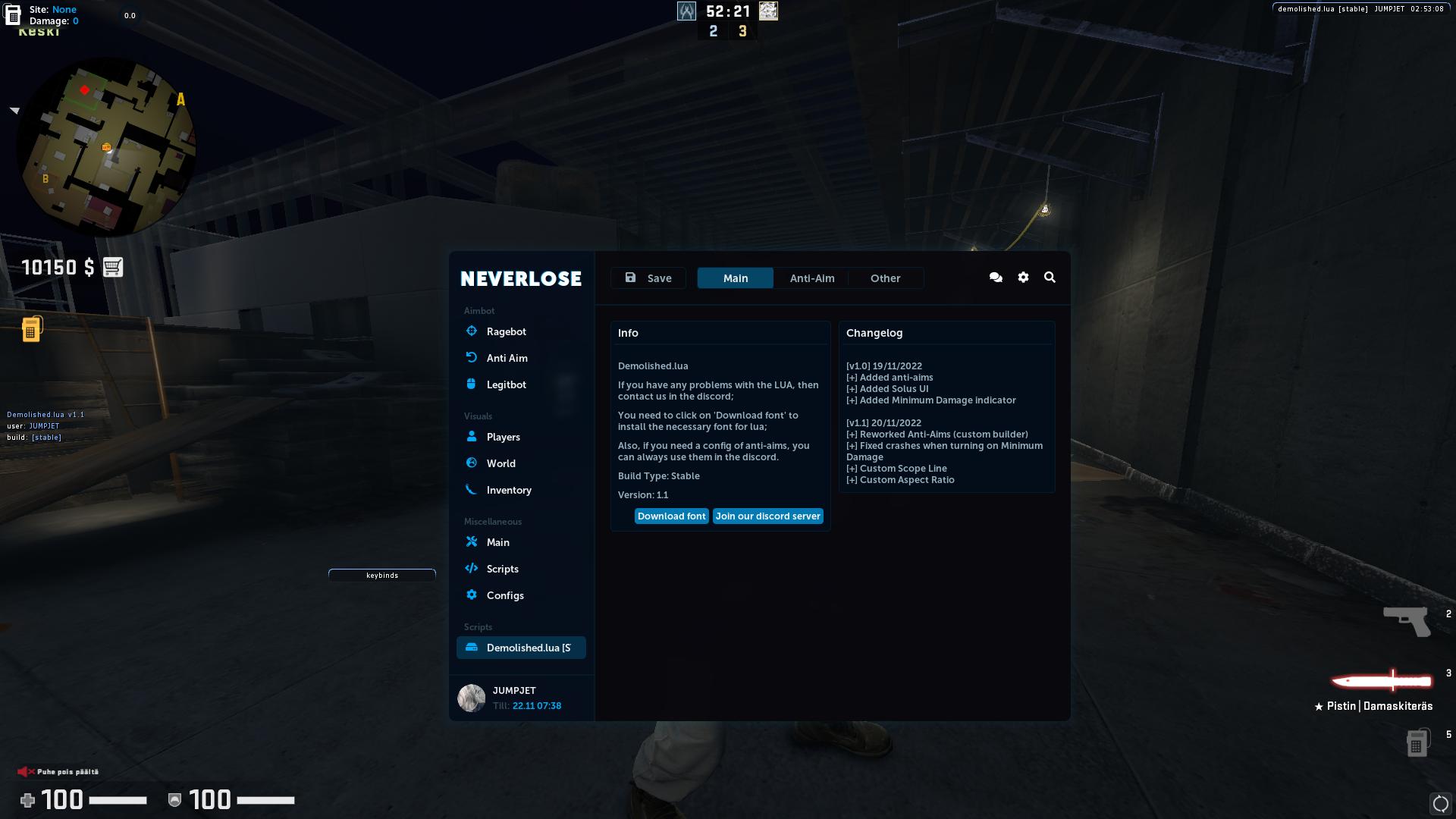 NeverLose.cc - Marketplace - Script "Demolished.lua [STABLE] | 50% SALE!"