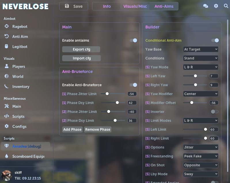 NeverLose.cc - Marketplace - Script "💎Amadea.lua [debug]💎"