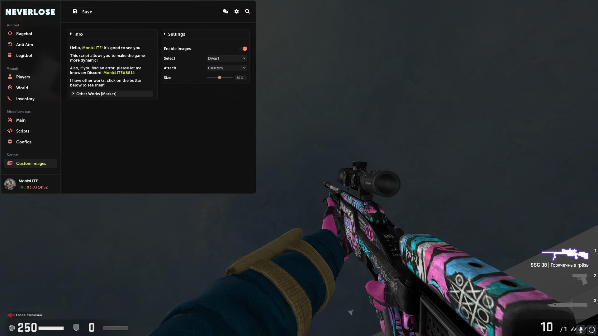 NeverLose.cc - Marketplace - Script "🔥 Custom Images | Dynamic"