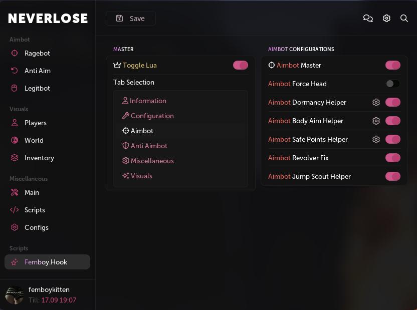 NeverLose.cc - Marketplace - Script "🌸Femboy.Hook [RECODE] 99% Sale🌸"