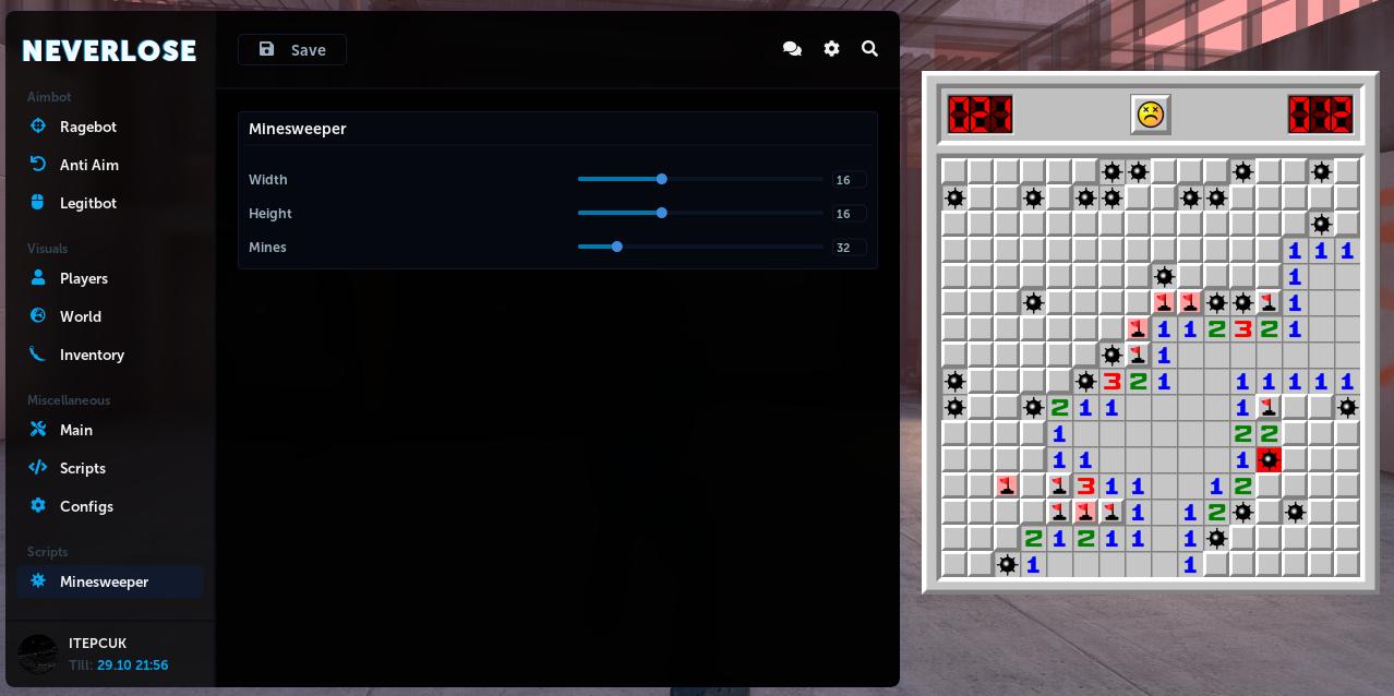 NeverLose.cc - Marketplace - Script "Legacy Minesweeper"
