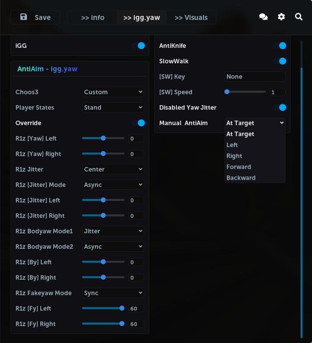 NeverLose.cc - Marketplace - Script "IGG-YAW"