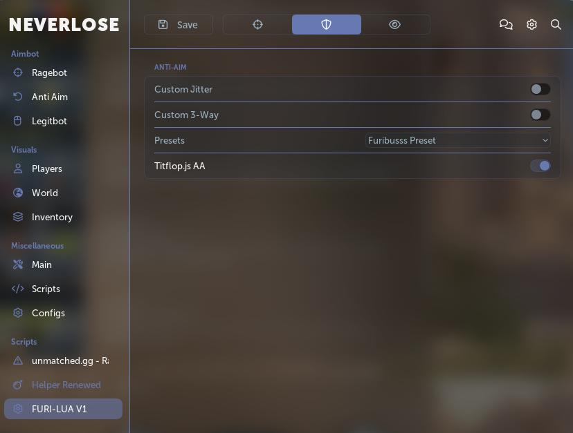 NeverLose.cc - Marketplace - Script "FURI-LUA v1.1"