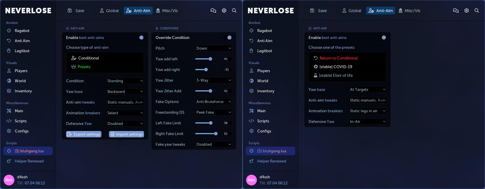 NeverLose.cc - Marketplace - Script "🤍 $ bluhgang.lua $ ⠀⠀⠀ [READY v3.3] 🎮 25.03 UPDATED 50% SALE"