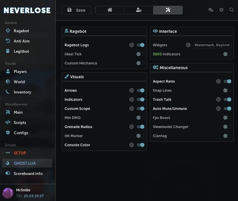 NeverLose.cc - Marketplace - Script "ghost [DEBUG]"
