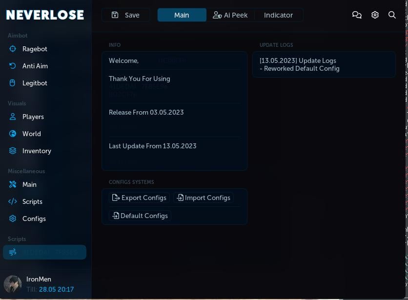 NeverLose.cc - Marketplace - Script "AiPeek [Debug]"