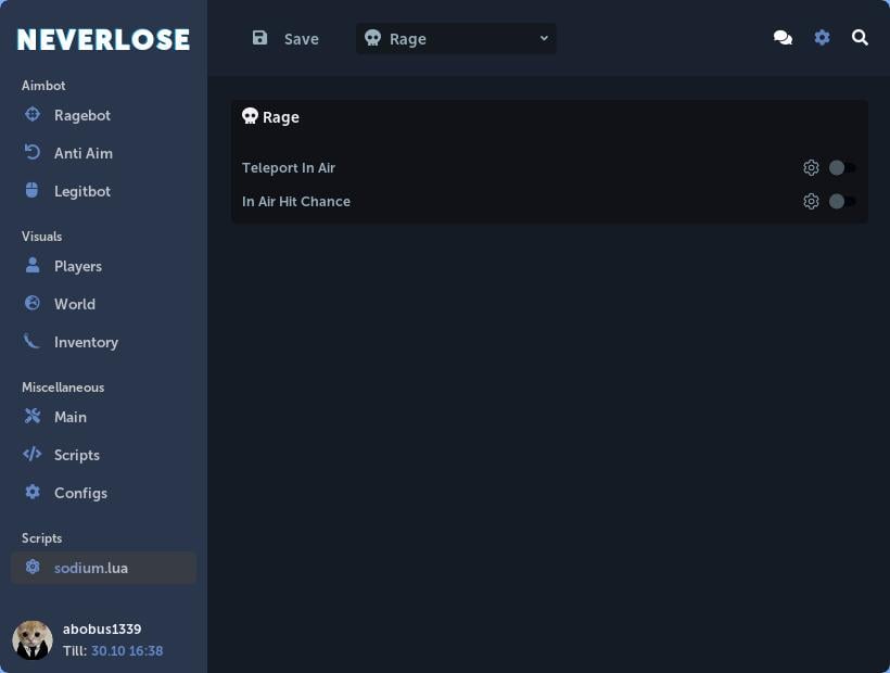 NeverLose.cc - Marketplace - Script "sodium.lua"