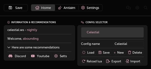 NeverLose.cc - Marketplace - Script "💫 celestial - stable"