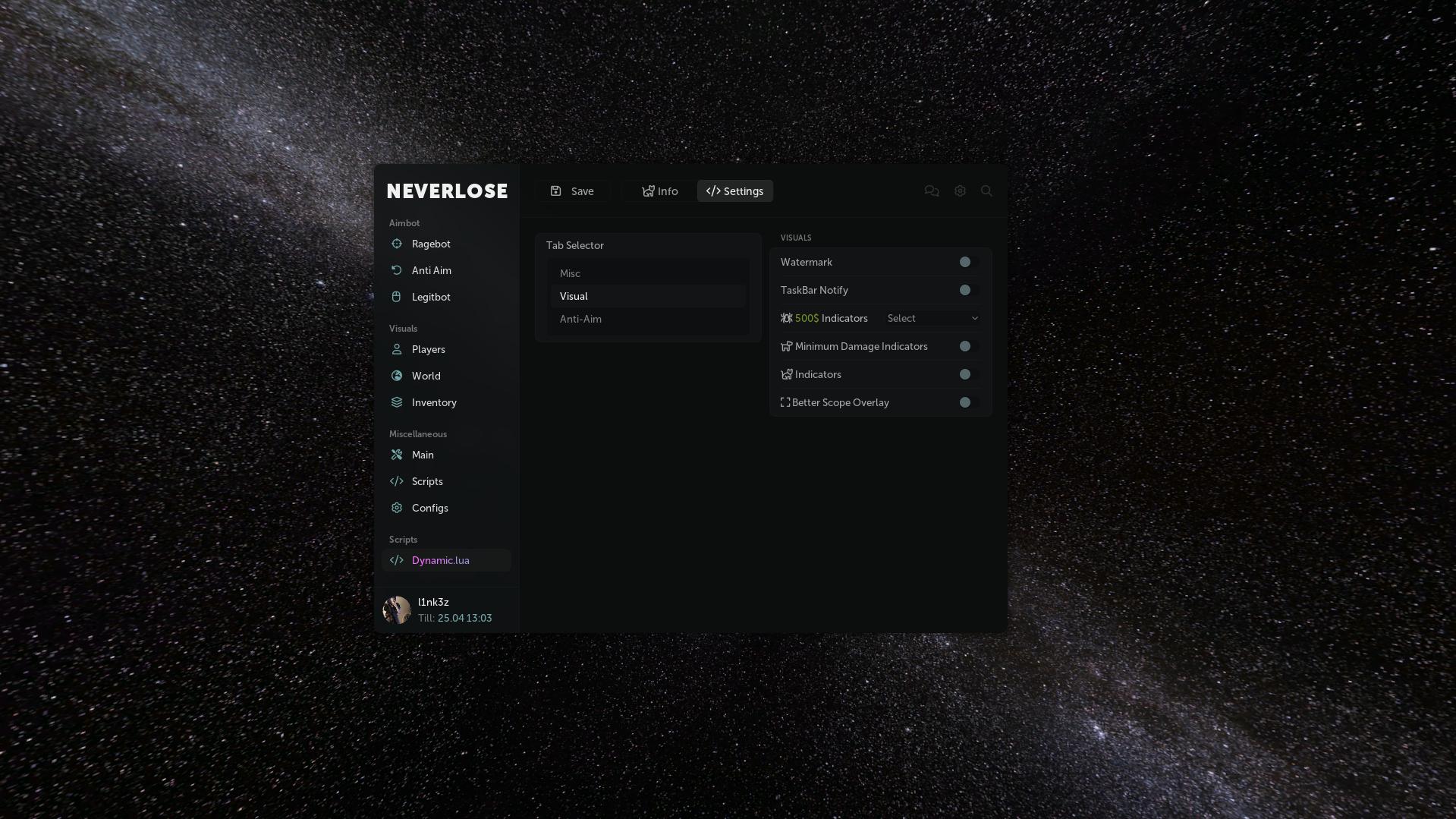 NeverLose.cc - Marketplace - Script "Dynamic.lua ( OPEN SOURCE )"