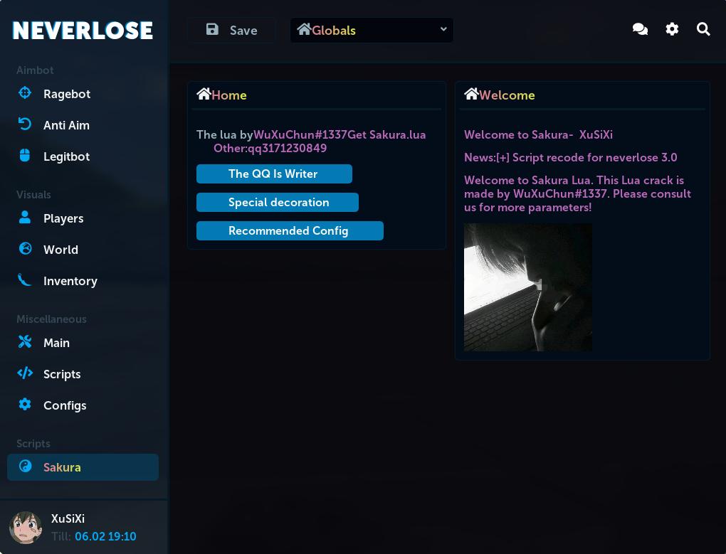 NeverLose.cc - Marketplace - Script "☃Sakura.Lua V3☭"