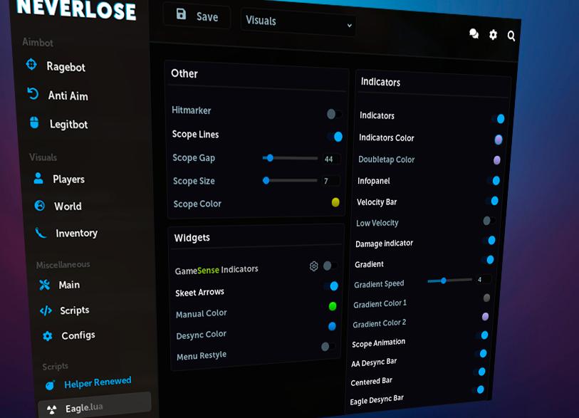 NeverLose.cc - Marketplace - Script "Eagle.lua [STABLE]"