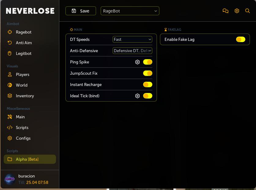 NeverLose.cc - Marketplace - Script "🔥[Beta] Alpha.LUA v3.0 [Ragebot ...