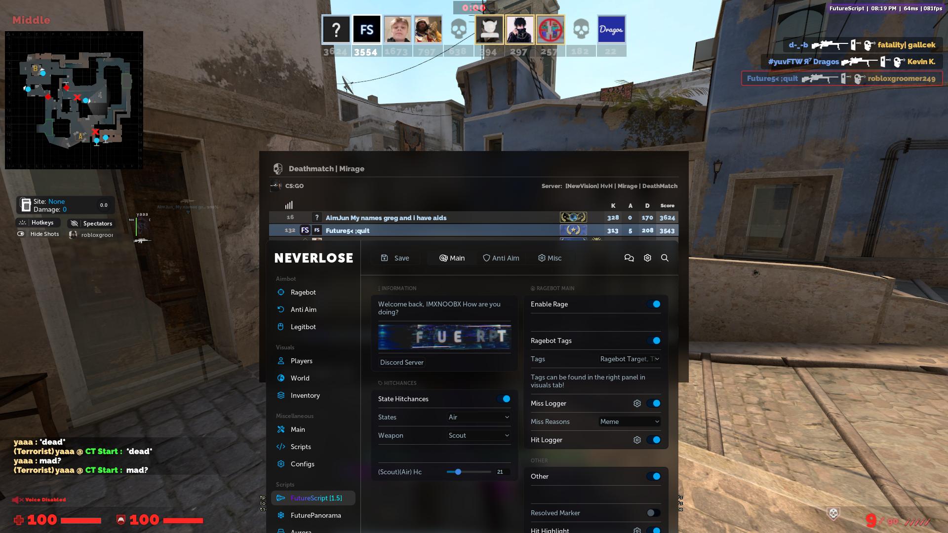 NeverLose.cc - Marketplace - Config "FutureConfig - Tryhard HvH cfg"