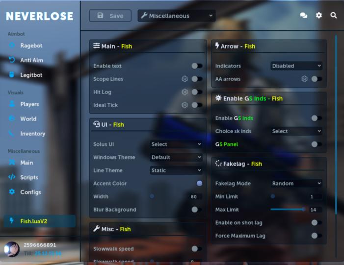 NeverLose.cc - Marketplace - Script "custom lua"