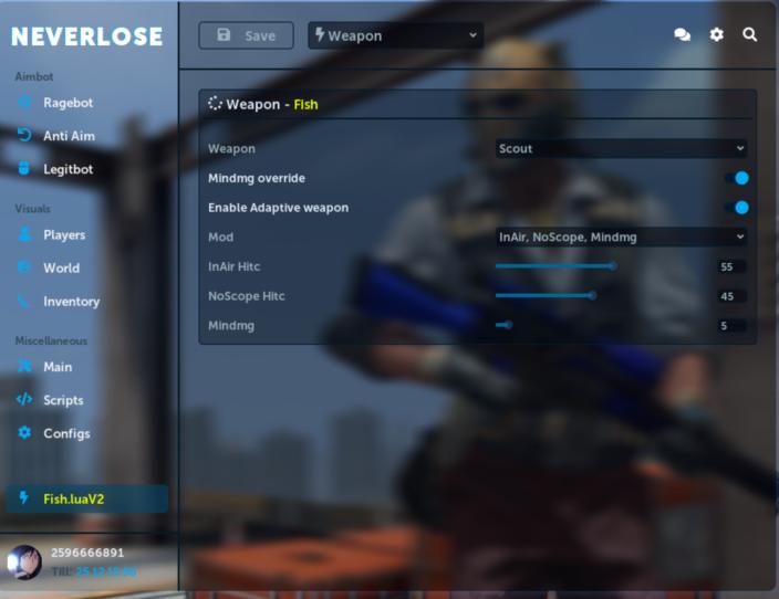 NeverLose.cc - Marketplace - Script "custom lua"