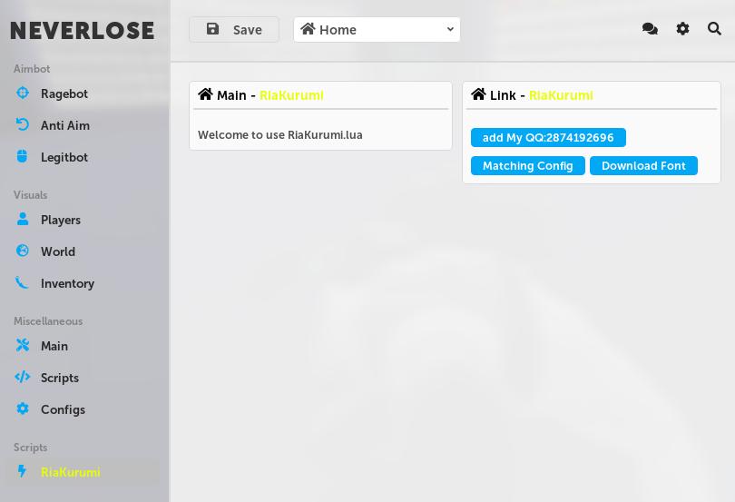 NeverLose.cc - Marketplace - Script "RiaKurumi.LUA version 1.0🏆"