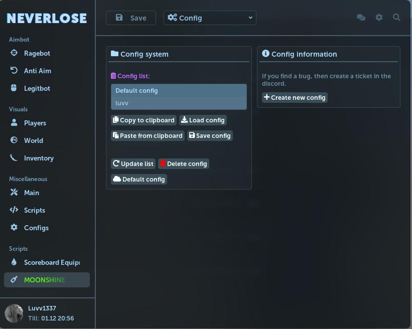 NeverLose.cc - Marketplace - Script "🎄moonshine.lua - beta | Anti-Aim ...